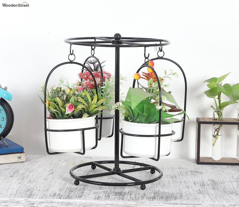Buy Detachable Revolving Merry Go Round Black And White Planter Stand ... Buy Detachable Revolving Merry Go Round Black And White Planter Stand ...