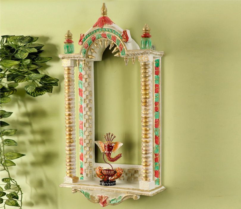 Buy Handmade Wooden White Jharokha cum Pooja Shelf at 44% OFF Online ... Buy Handmade Wooden White Jharokha cum Pooja Shelf at 44% OFF Online ...