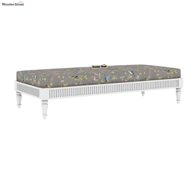 Buy Jasper Mango Wood Designer Divan Bed (White Finish) Online in India ...