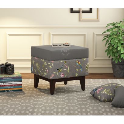 Wooden sitting stool with storage store