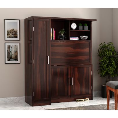 Buy Amstel Study Table Cum Bookshelf Walnut Finish at 18 OFF Online Wooden Street